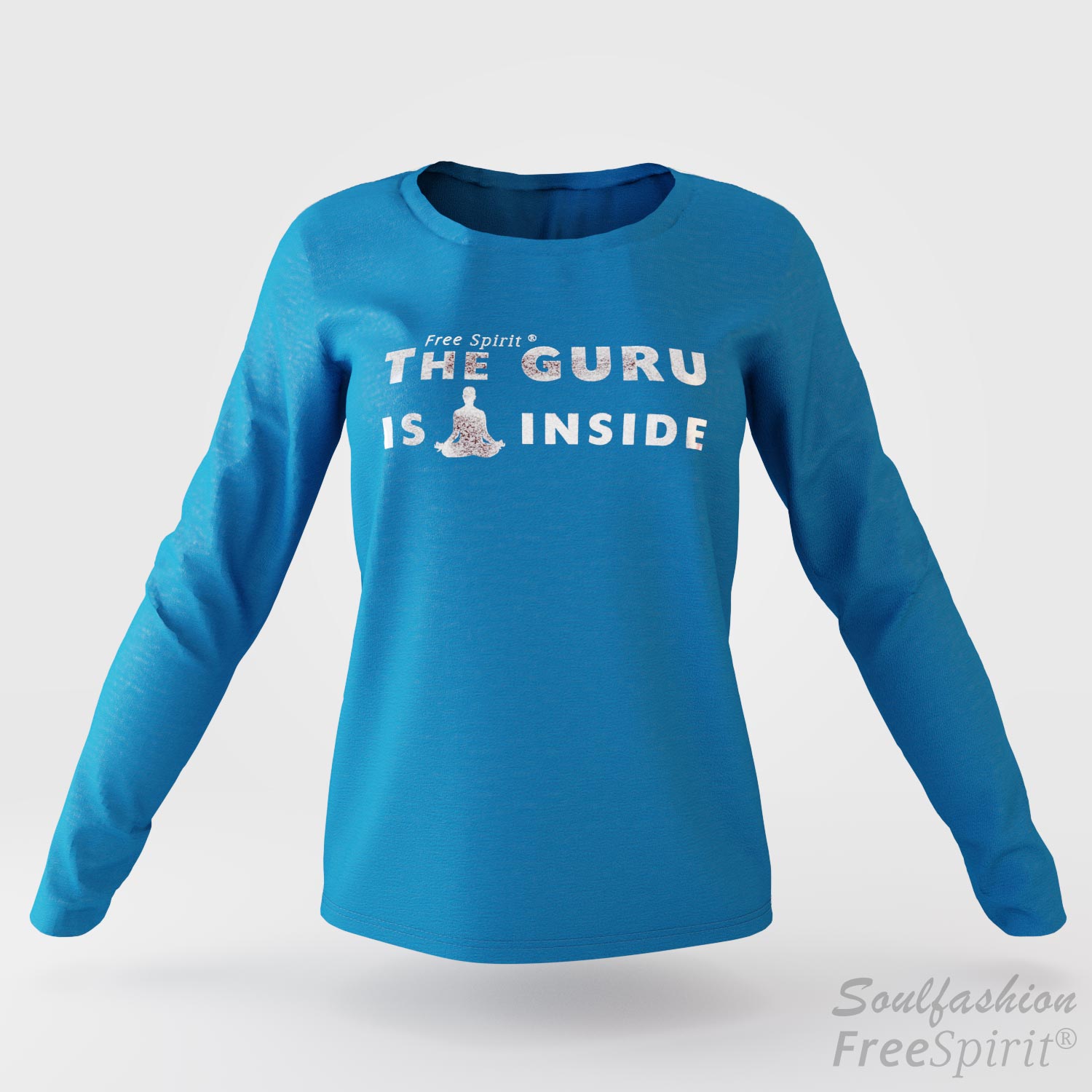 Damen Longsleeve-Shirt "The Guru is inside" Inline - Silberdruck ...